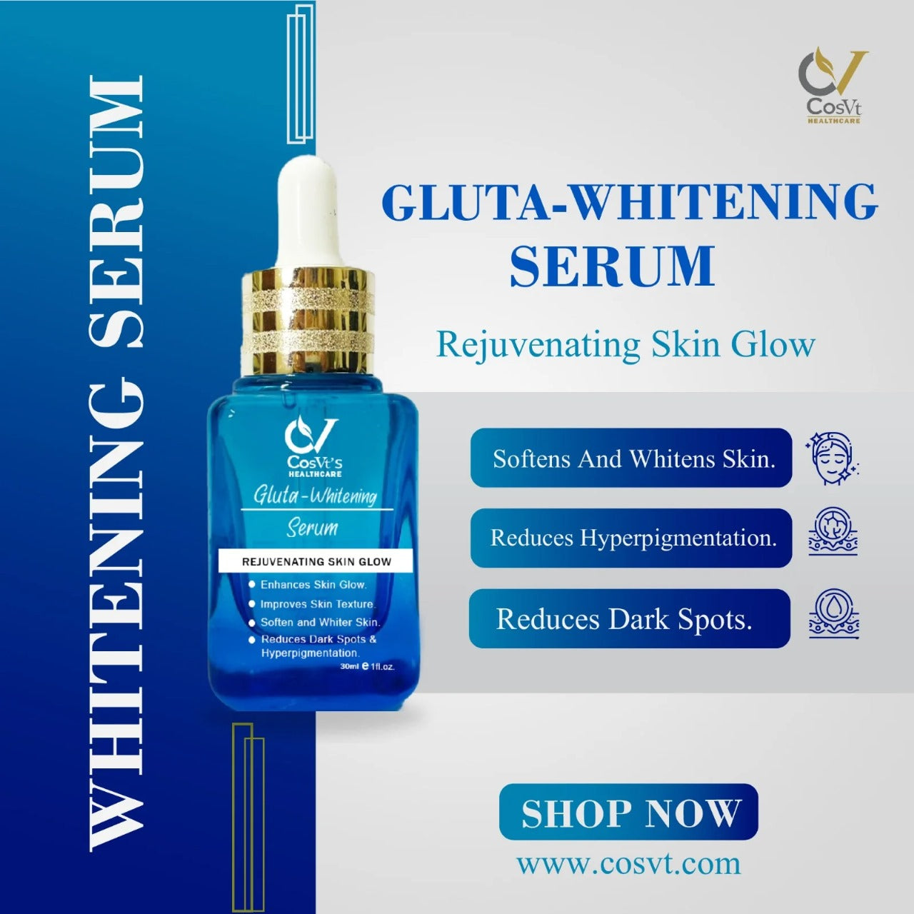 Gluta-Whitening Serum - Illuminate and Rejuvenate Your Skin – CosVt ...